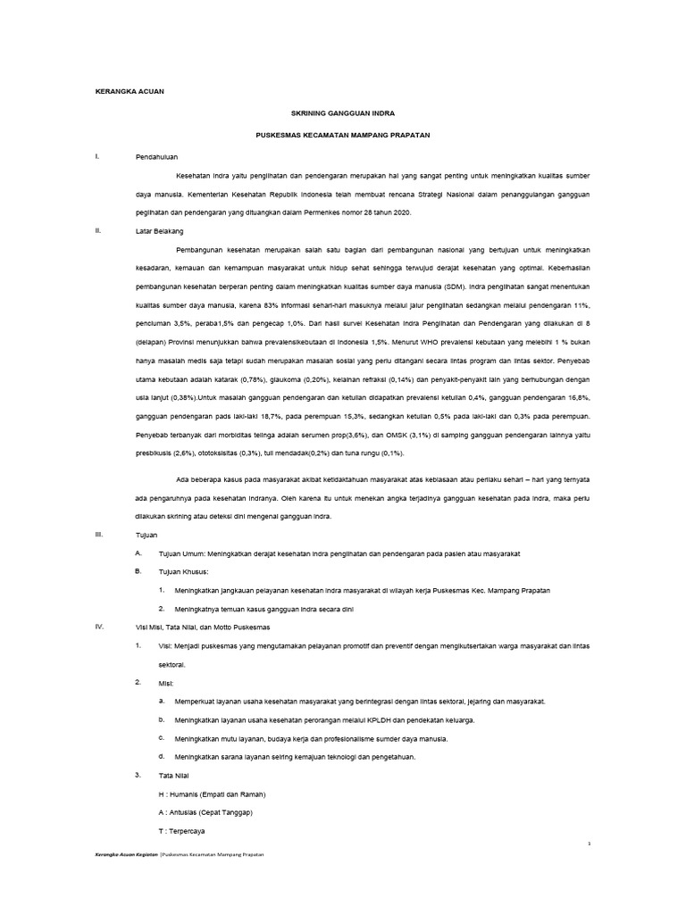 Kak Skrining Gangguan Indera | PDF