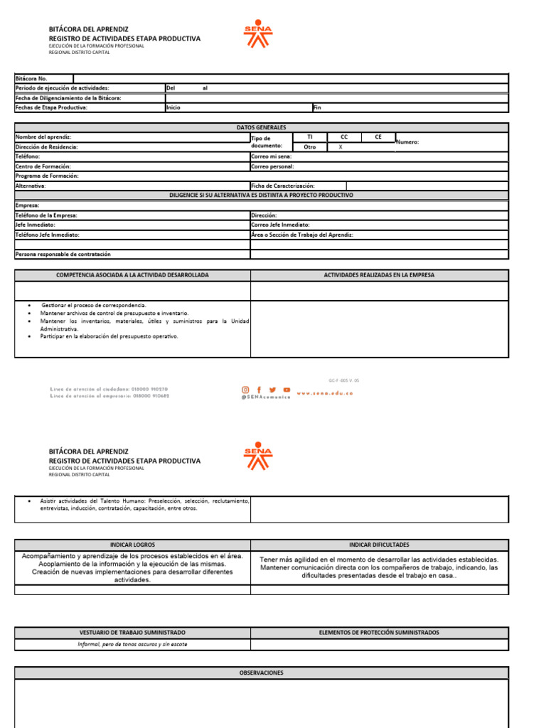 Bitacora Sena | PDF | Presupuesto | Business
