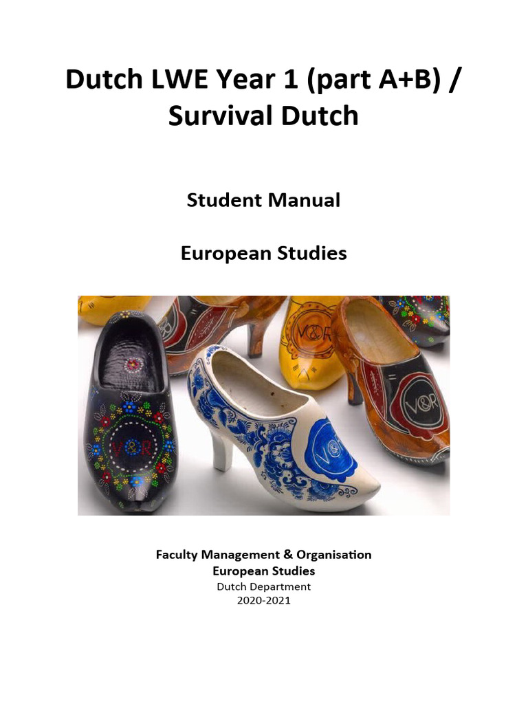 Student Manual Dutch Year 1 (Part A + B) 20-21 | PDF | Linguistics ...