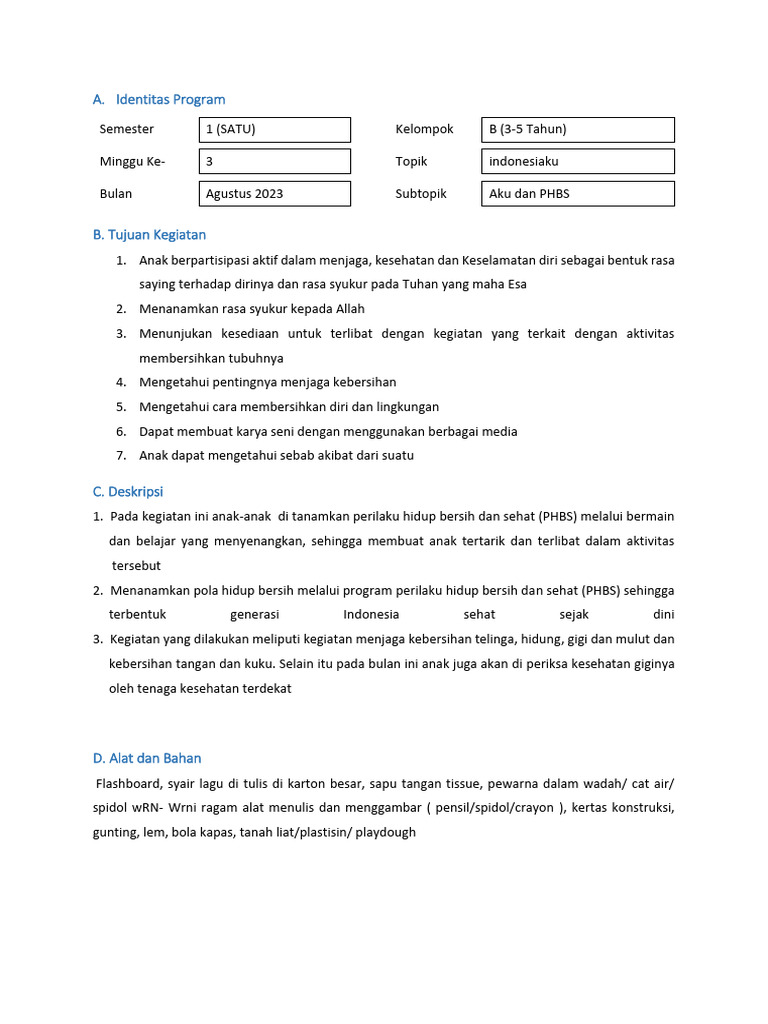 RPPH Kurma Minggu Ke 3 | PDF