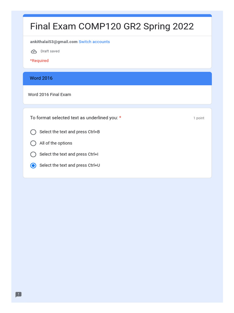 Final Exam Comp120 Gr2 Spring 2022 Word | PDF | System Software | Human ...
