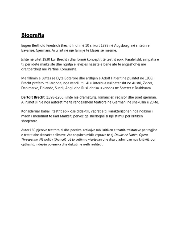 Biografia e Bertolt Breht Info | PDF