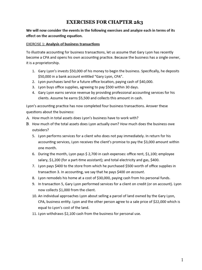 Exercises Chapter 23 | PDF | Debits And Credits | Expense