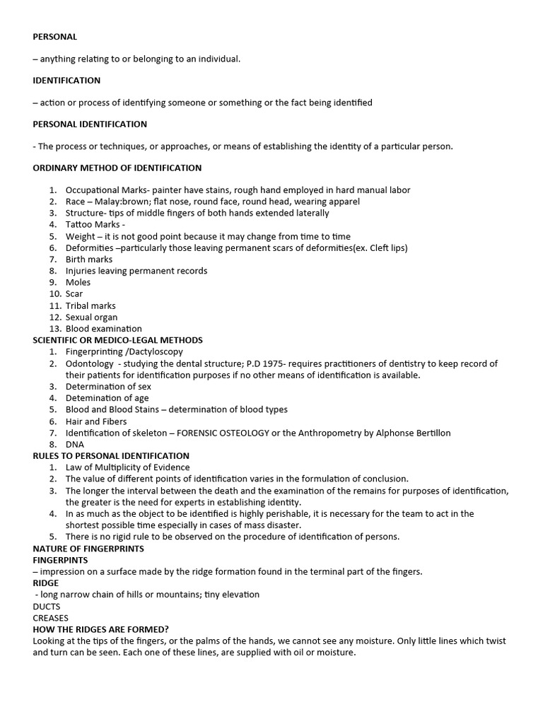 Personal FS | PDF | Fingerprint | Forensic Science