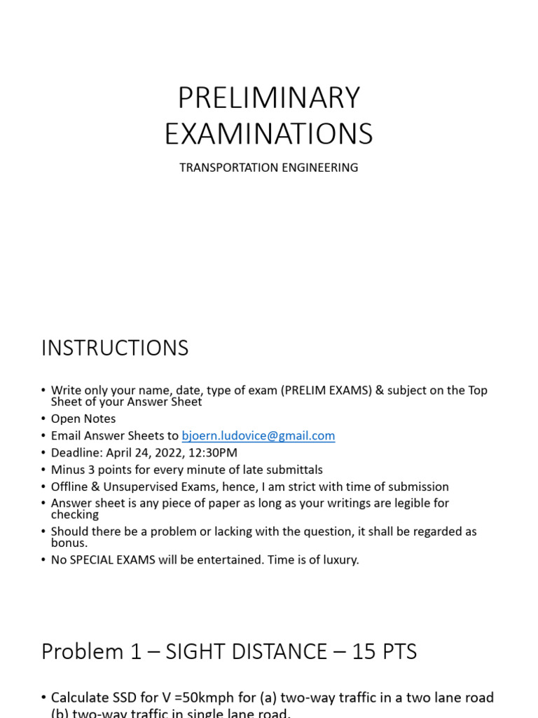 Transportation Engineering Exam Guide | PDF | Tangent | Geometry
