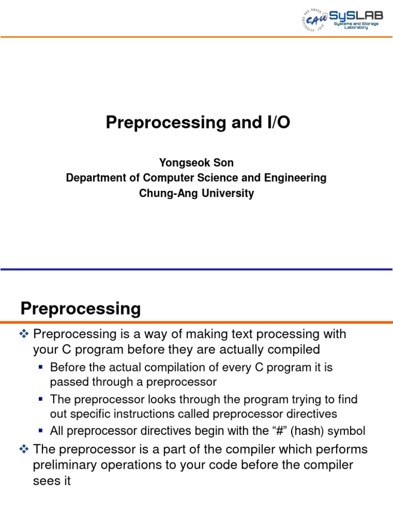 Chapter6 Preprocessing And Io Pdf Parameter Computer Programming Computer Programming 7283