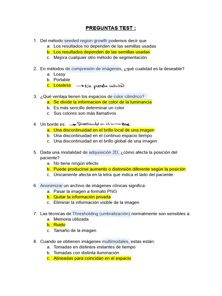 Preguntas APIC | PDF | Segmentación de imagen | Color
