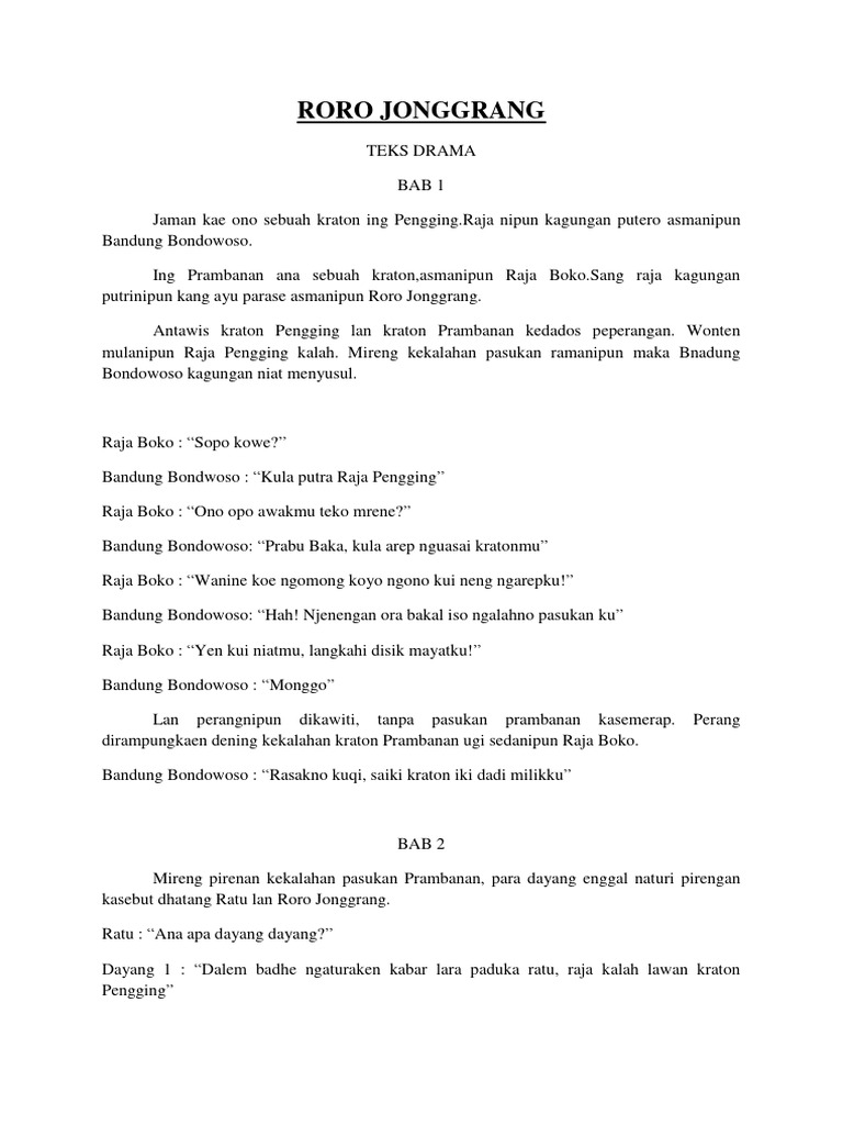 Roro Jonggrang | PDF