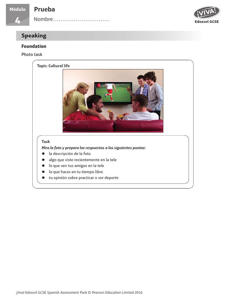 Viva Edexcel Gcse Ap m4 Speaking | PDF