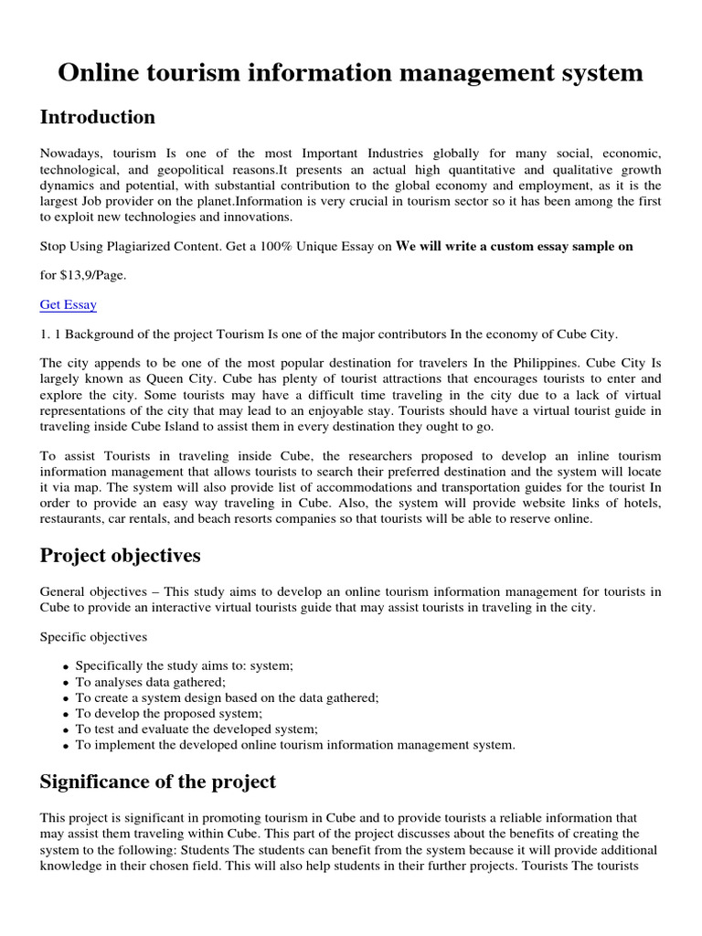 Online Tourism Info System for Cube City | PDF | Tourism | Behavior