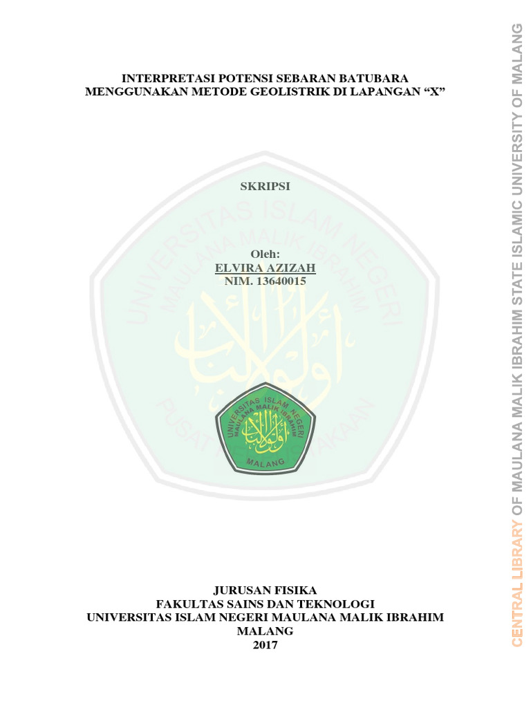 Interpretasi Potensi Sebaran Batubara Menggunakan Metode Geolistrik Di Lapangan "X" | PDF ...