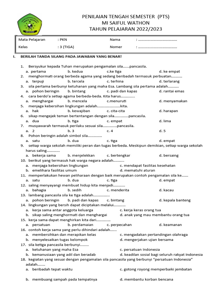 PKN 3 SMT Ganjil 2022-2023 | PDF