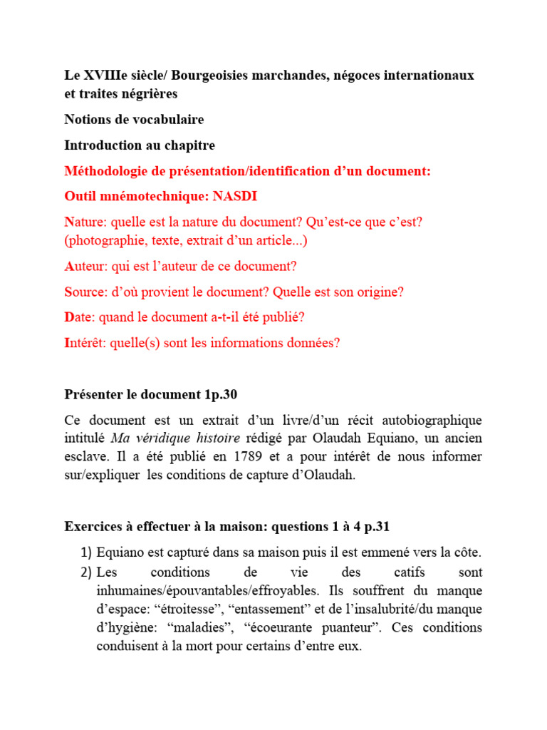Commerce triangulaire au XVIIIe siècle | PDF | Histoire de l'esclavage ...