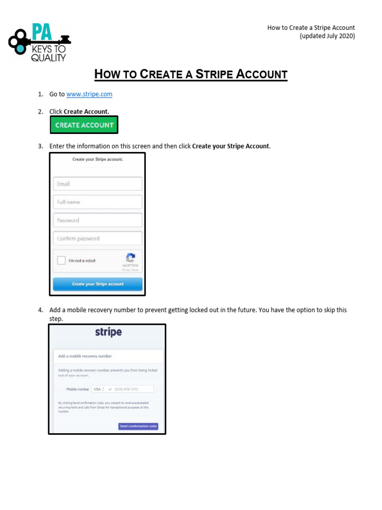 How To Create AStripe Account | PDF | Password | System Software