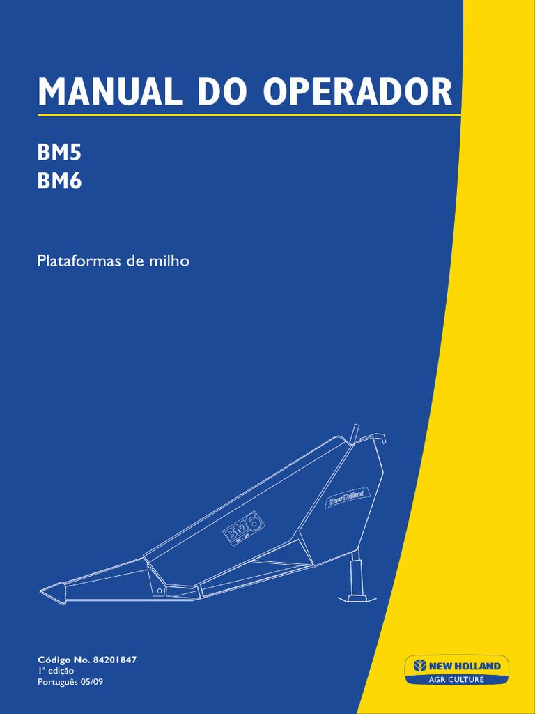 Manual Do Operador Plataforma de Milho NH BM5.BM6 - Portugues | PDF | Pneu | Motores