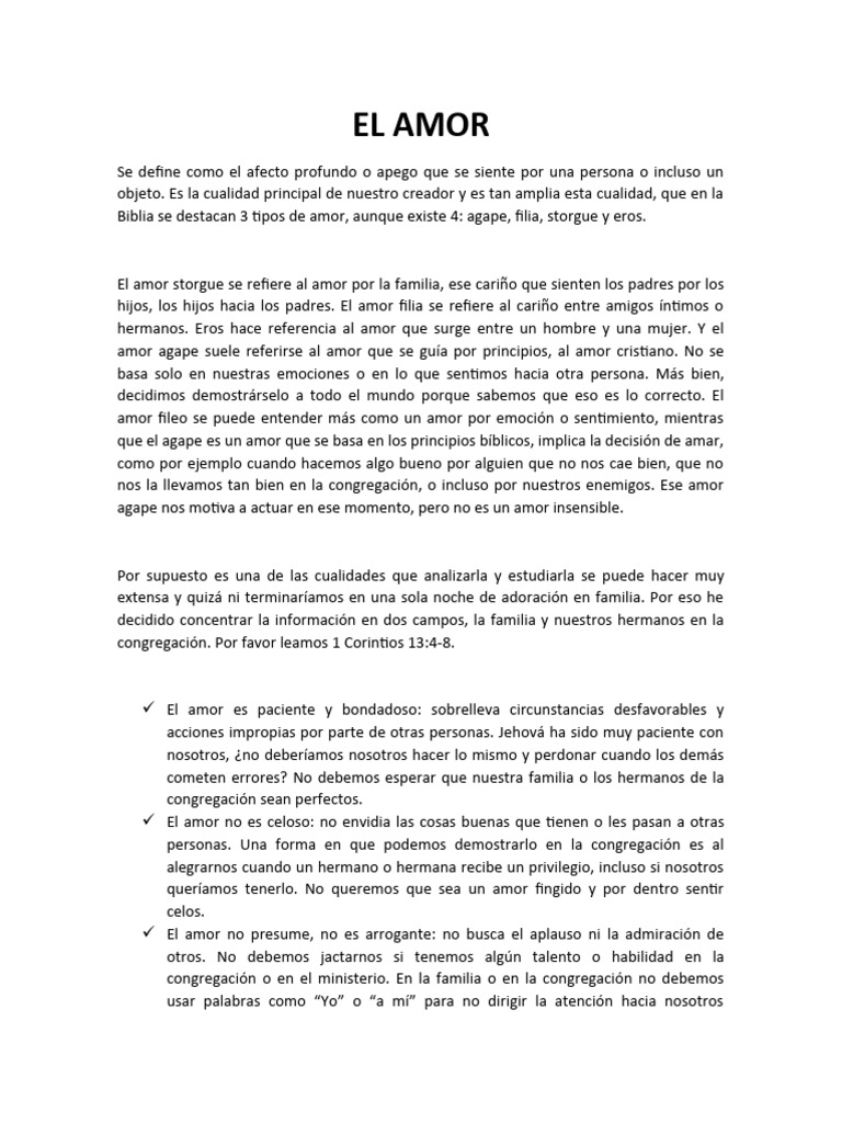 El Amor | PDF | Amor