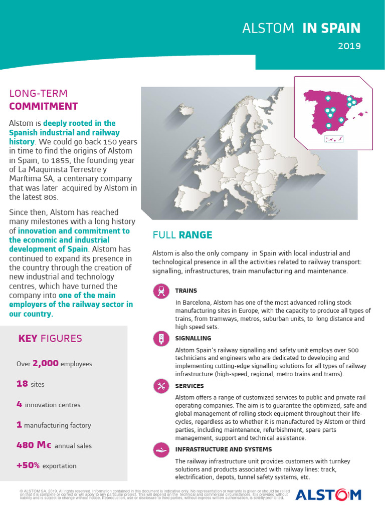 Alstom in SPAIN - 2019 | PDF | Rail Transport | High Speed Rail