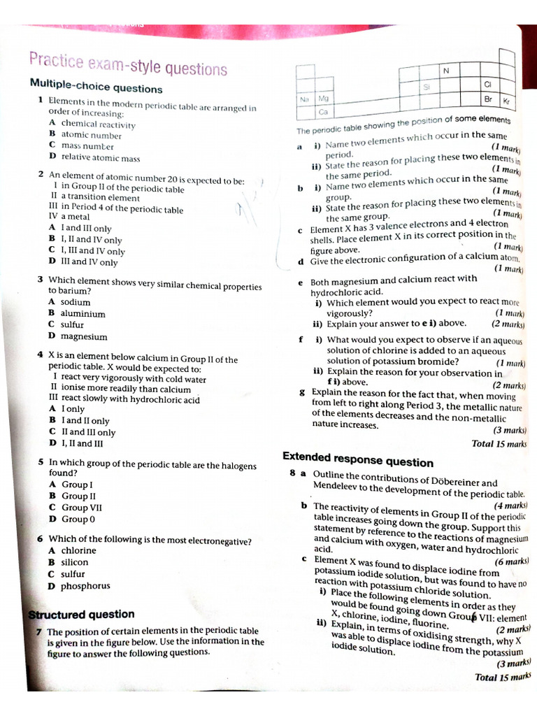 Periodicity Pratice Questions | PDF