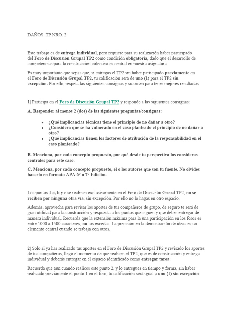 Daños TP Nro 2 Consigna | PDF