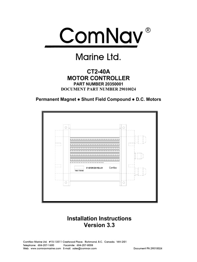 CT2 Motor Controller Installation - ComNav | PDF | Amplifier | Electric ...