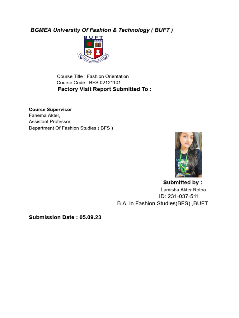 BGMEA University of Fashion & Technology (BUFT) | PDF | Textiles ...