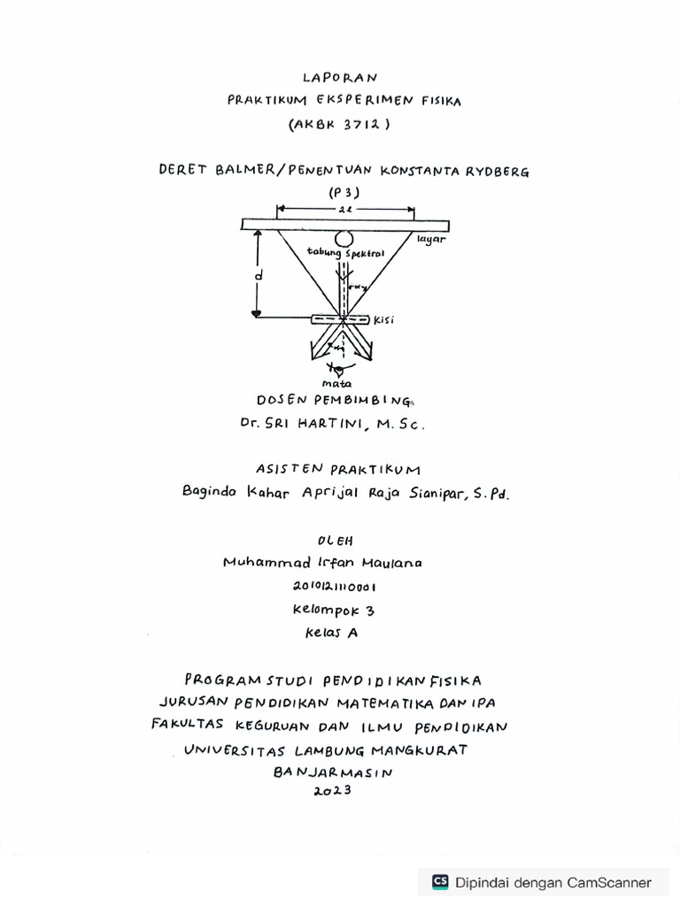3 - Muhammad Irfan Maulana - Laporan - Deret Balmer | PDF