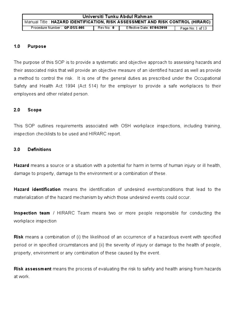 HIRARC | PDF | Occupational Safety And Health | Risk