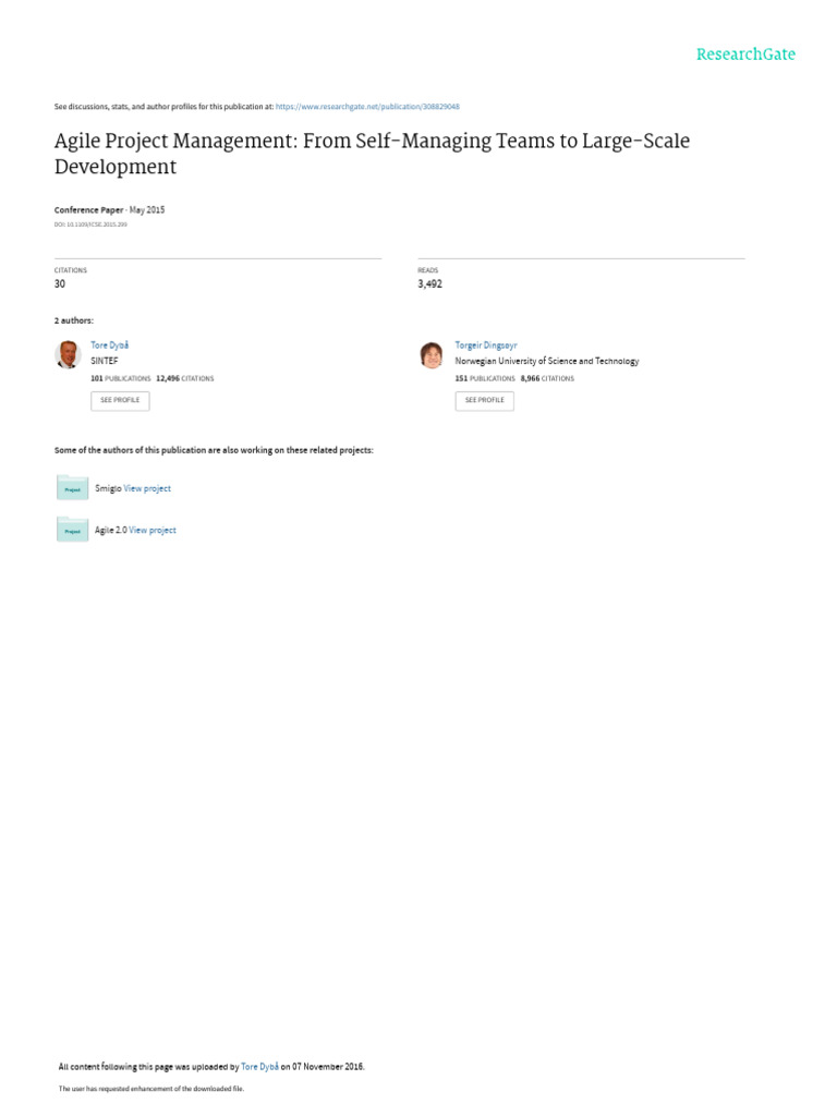 Agile Project Management - From Self-Managing Teams To Large-Scale Development | PDF | Project ...