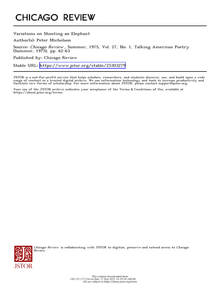 Variations On Shooting An Elephant | PDF