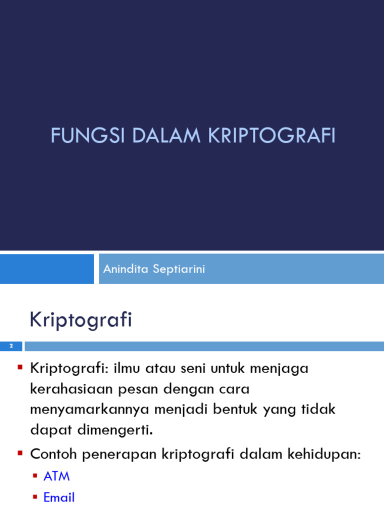 FUNGSI Dalam Kriptografi | PDF