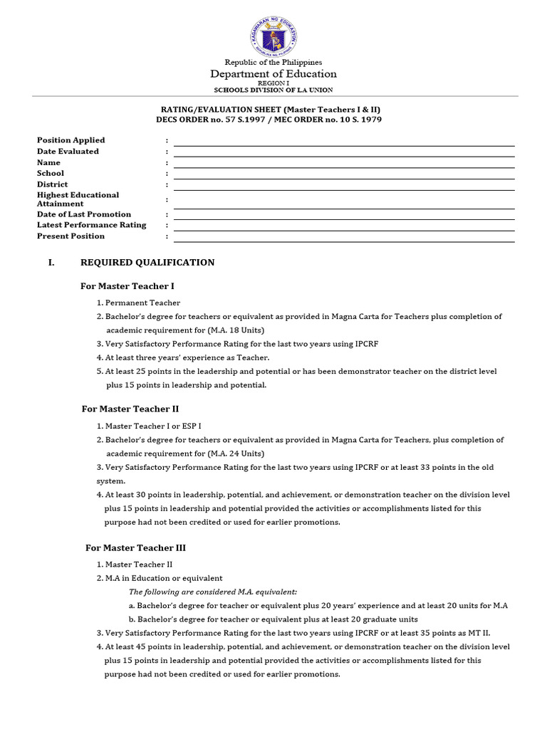 MT Rating Sheet MT 3 | PDF | Master's Degree | Academic Degree