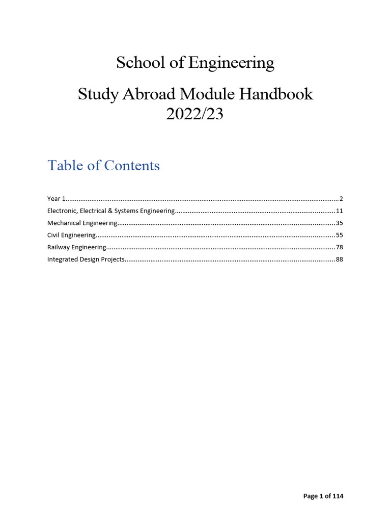 Engineering Study Abroad Handbook 2023 2024 | PDF | Fracture | Internet ...