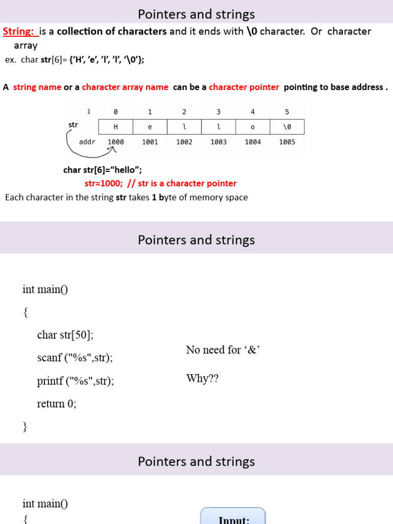 CP 19 Pointers and Strings | PDF | Pointer (Computer Programming) | String (Computer Science)
