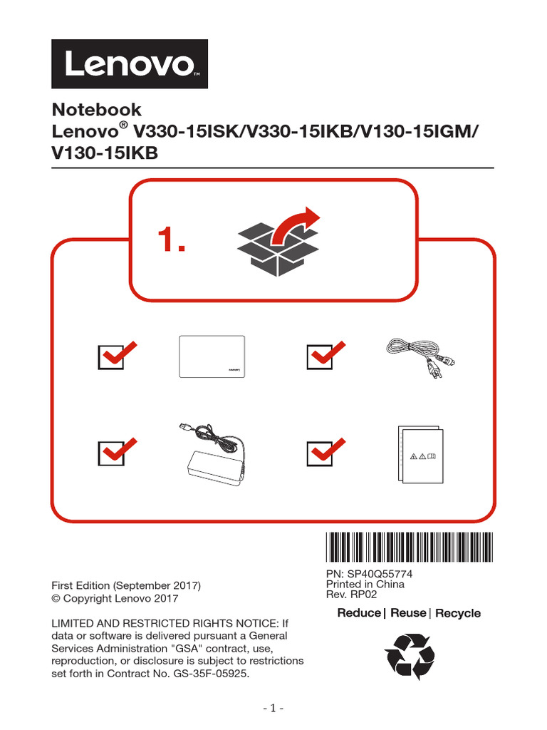 Lenovo V330 - V130 Setup Guide | PDF | Intellectual Property Law ...