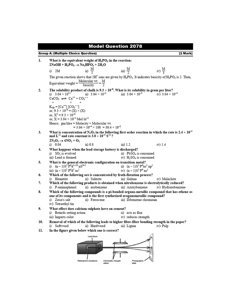 Edited File Class XII Chemistry Solution Last Page | PDF | Hydroxide | Coordination Complex