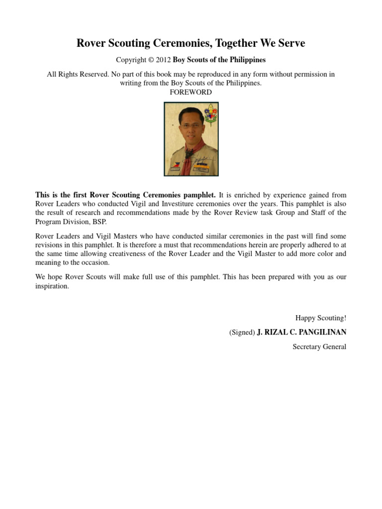 Rover Scouting Ceremonies | Download Free PDF | Scouting | Prayer