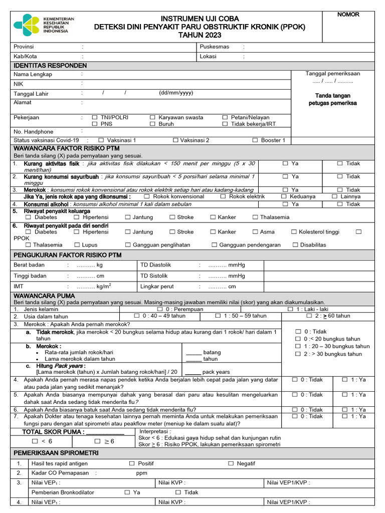 Instrumen Kuesioner Puma | PDF