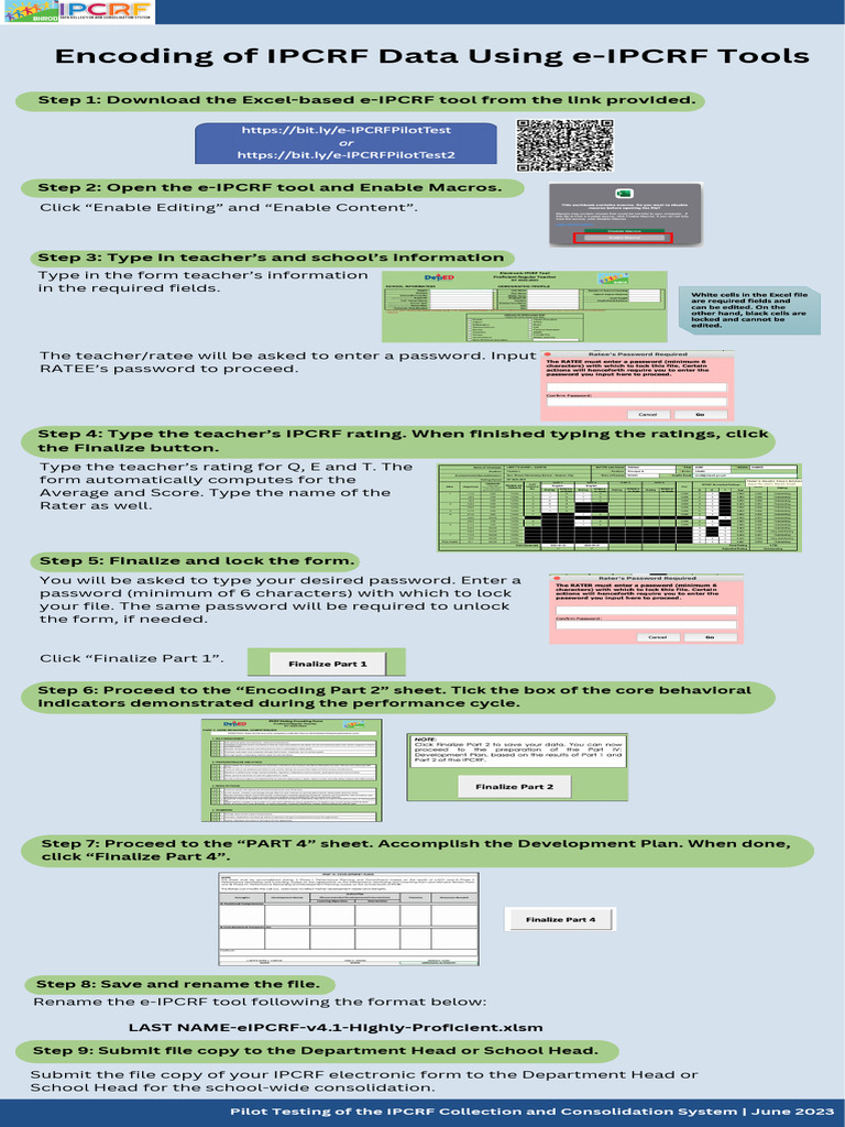 Step-by-Step Process of Encoding IPCRF Data Using eIPCRF Tools | PDF
