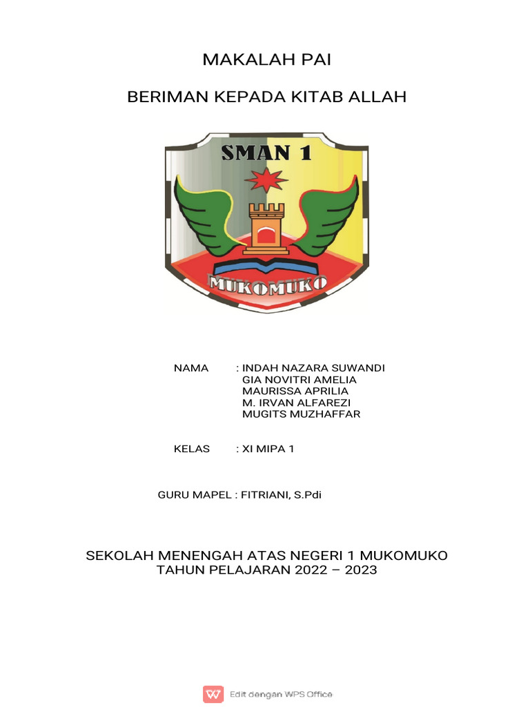 MAKALAH PAI Kitab-Kitab Allah SWT | PDF