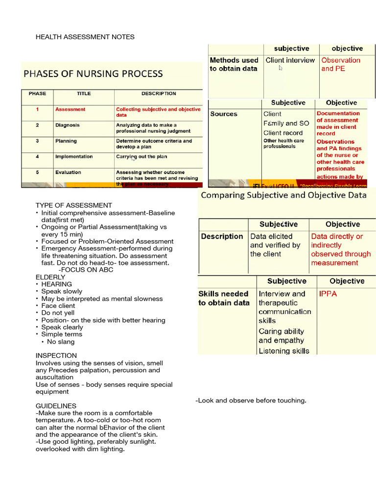 Nca1 Health Assessment Notes | PDF | Lung | Human Eye
