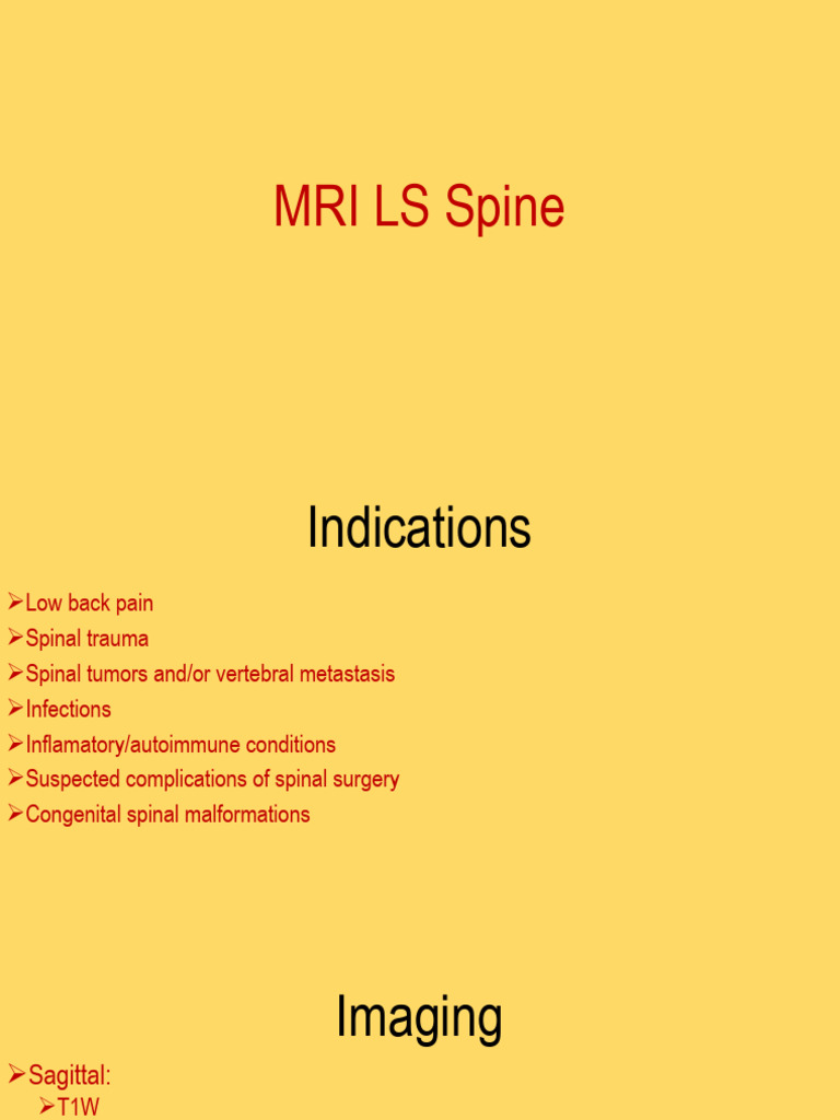 Mri Ls Spine | PDF | Vertebral Column | Vertebra