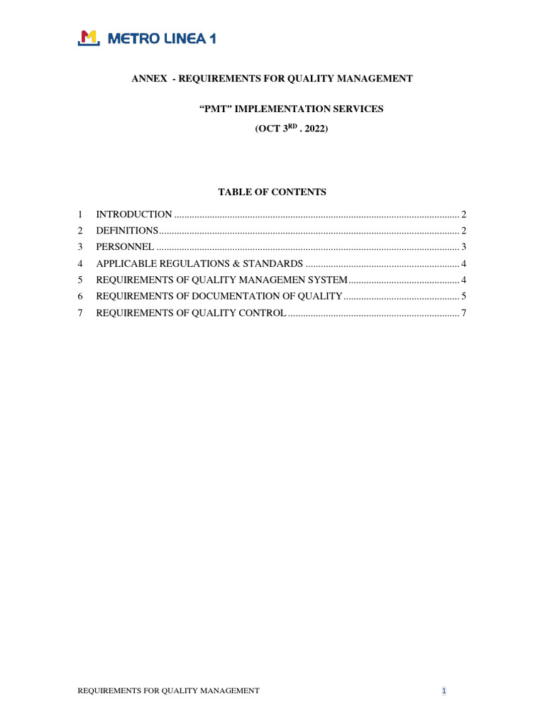 Quality Management System Requirements | PDF | Iso 9000 | Quality Assurance