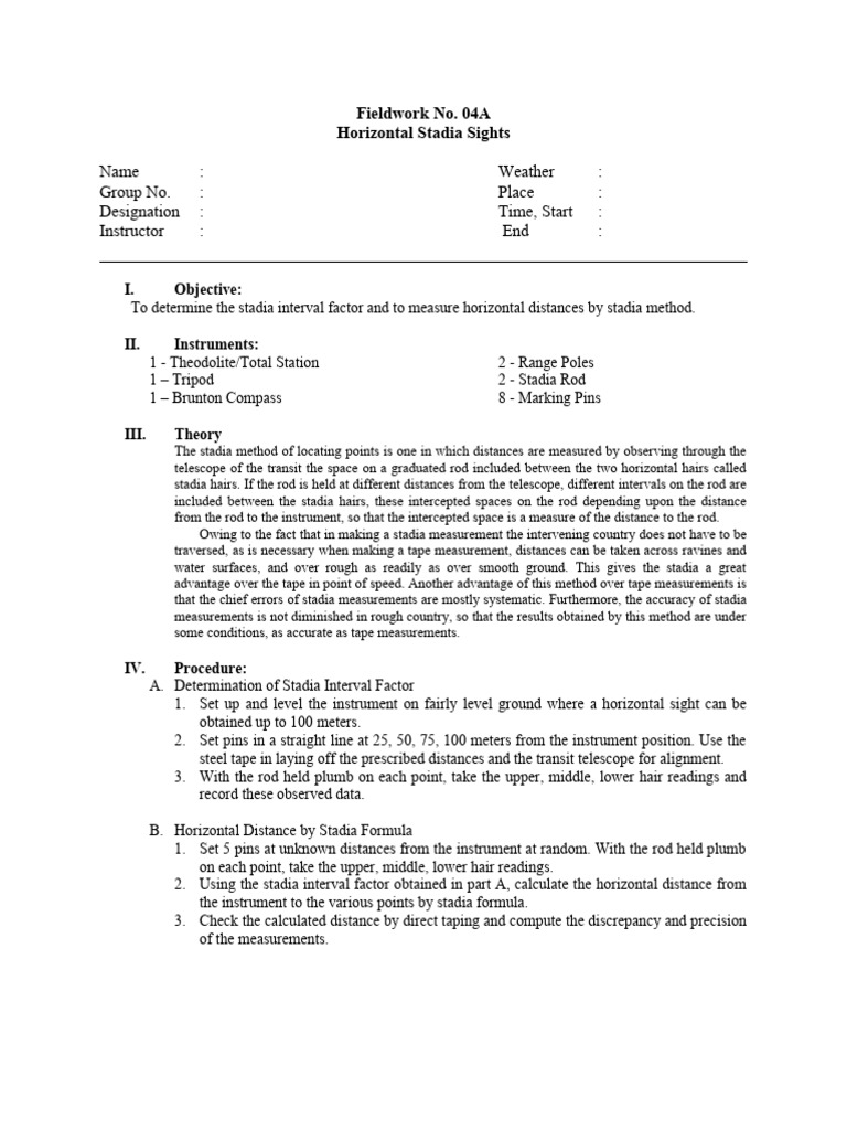 FW 4A Horizontal Stadia Sights | PDF | Science | Metrology