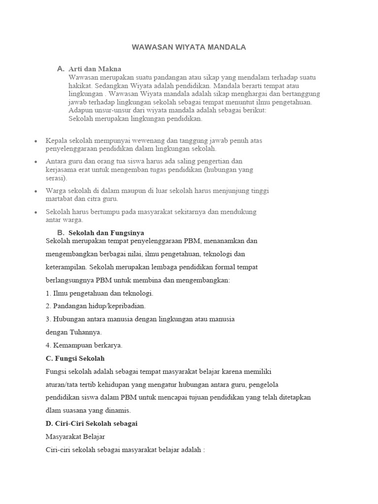 Wawasan Wiyata Mandala | PDF