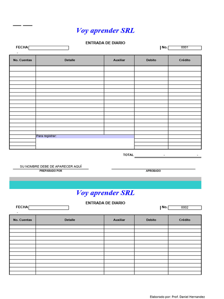 Entrada de Diario para Realizar Practico de Word | PDF | Economía ...