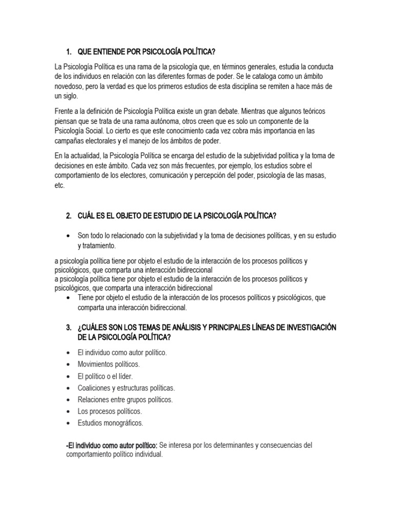 Psicología Política y Procesos Comunitarios | PDF | Sicología ...