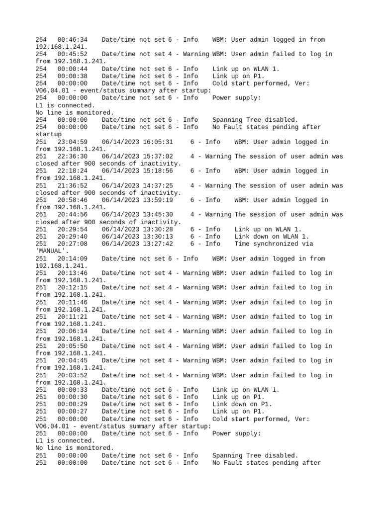 Admin Login and System Events Log | PDF | Computing | Computer Engineering