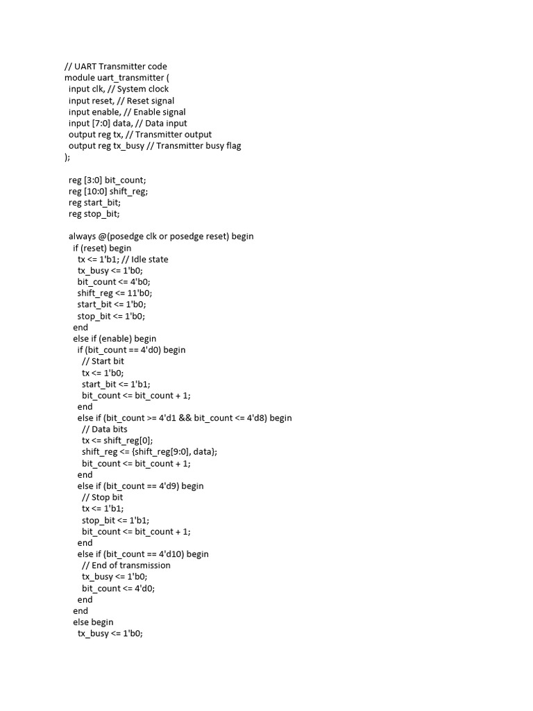 UART | PDF | Transmitter | Data Transmission