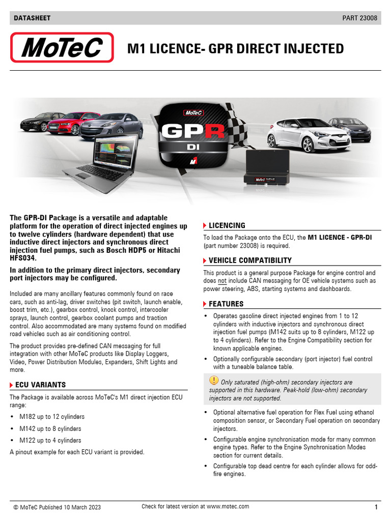 CDS23008 GPR DI M1 Package | PDF | Throttle | Ignition System