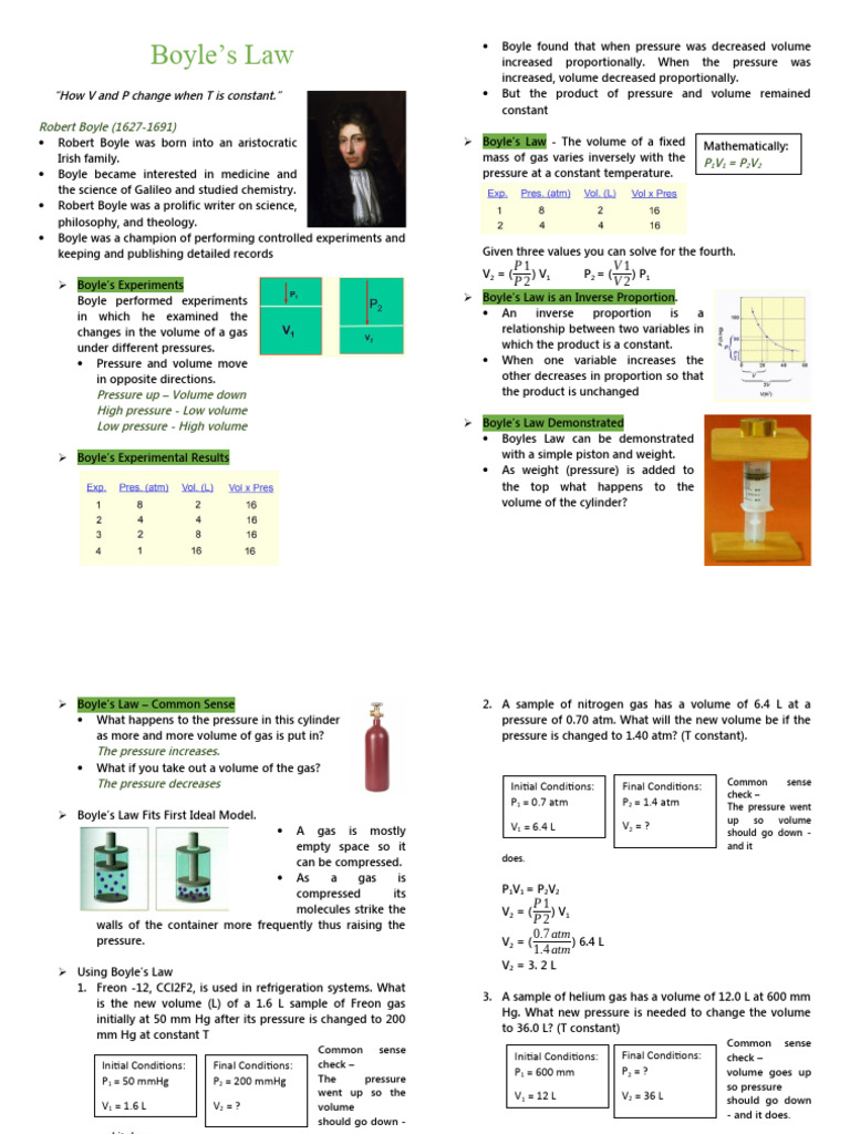 Boyle's Law | PDF | Gases | Physical Quantities